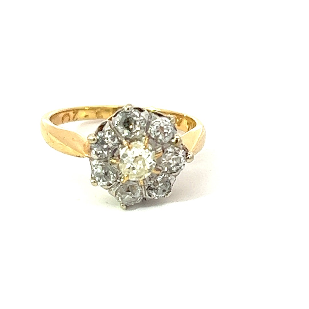 Floral Diamond and 14K Gold Womans Ring - Etsy