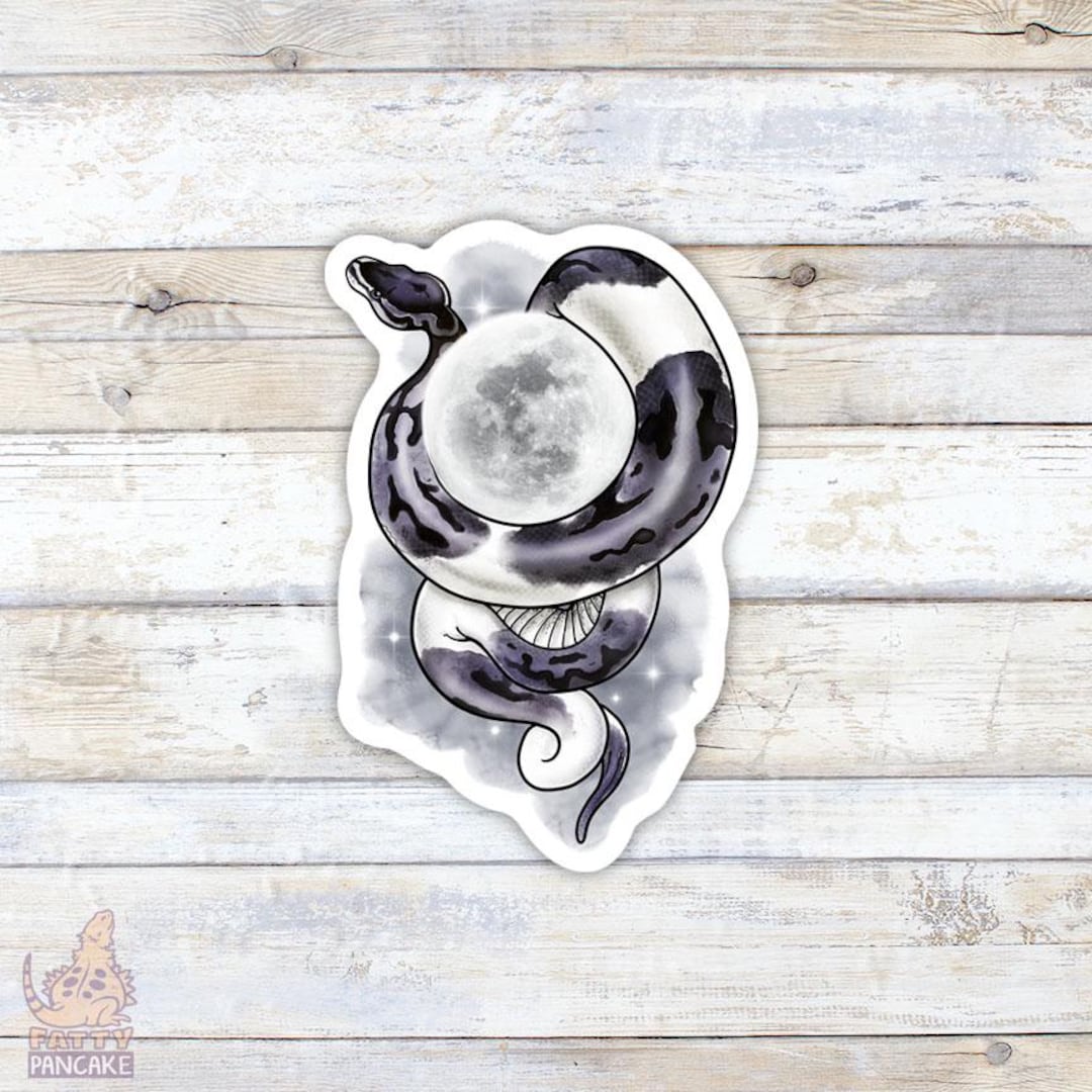 Ball Python Moon Vinyl Sticker, Gift for Reptile Lovers and Owners ...