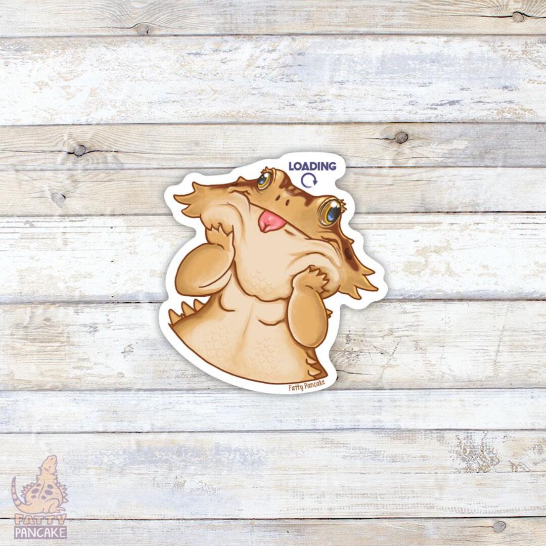 Bearded Dragon Squishy Cheeks Vinyl Sticker, Gift for Reptile Lovers ...