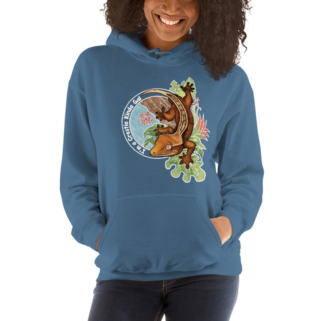 Crested Gecko Gal Hooded Sweatshirt, Crested Gecko Hoodie, Crested ...