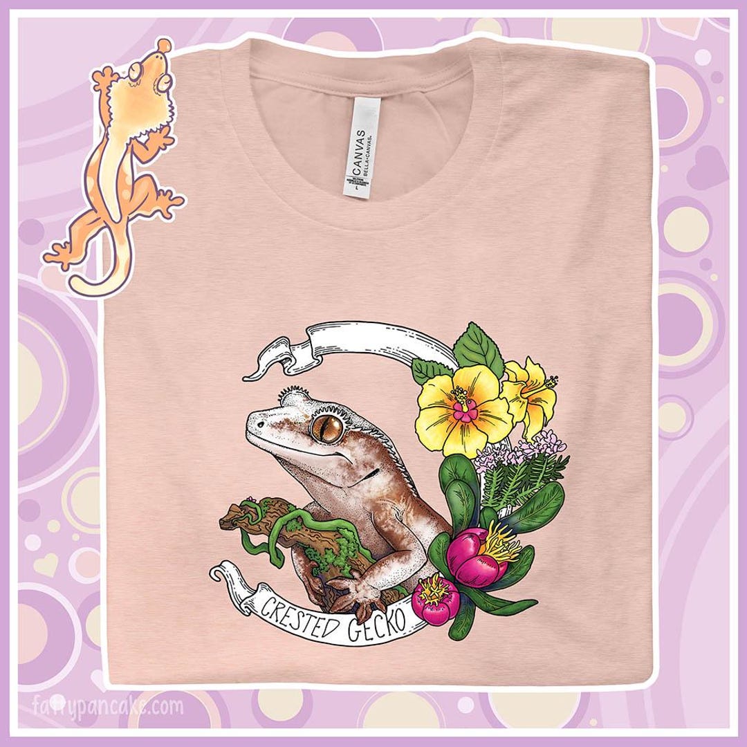 Crested Gecko Banner Tshirt, Cute Lizard Apparel, Reptile Owner Shirt ...