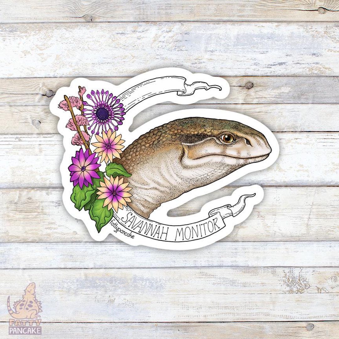 Savannah Monitor Vinyl Sticker, Gift for Reptile Lovers and Owners ...
