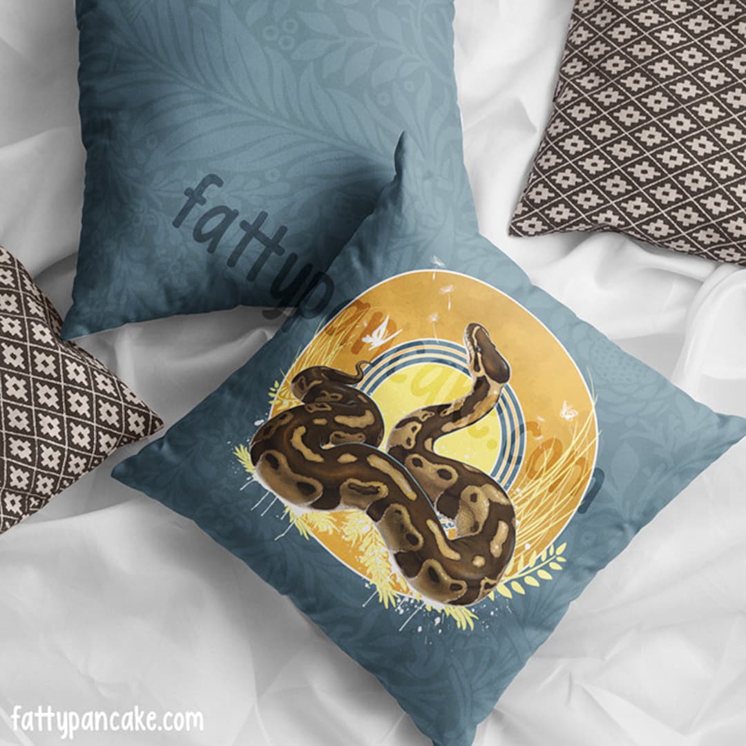 Autumn Ball Python Snake Pillow, Reptile Square Home Decor - Etsy