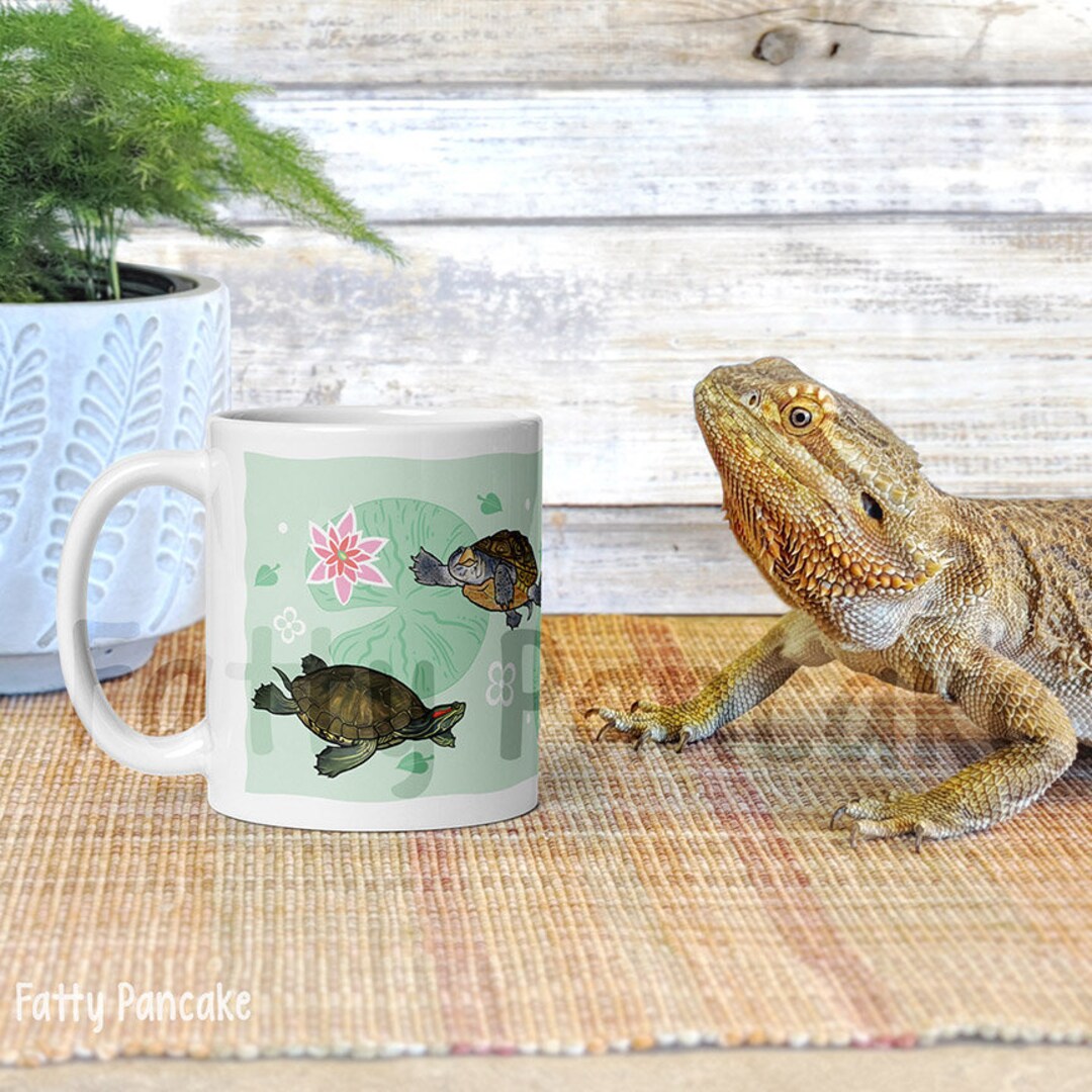 Turtle Ceramic Mug, Red Eared Slider, Spotted Turtle, Diamondback ...