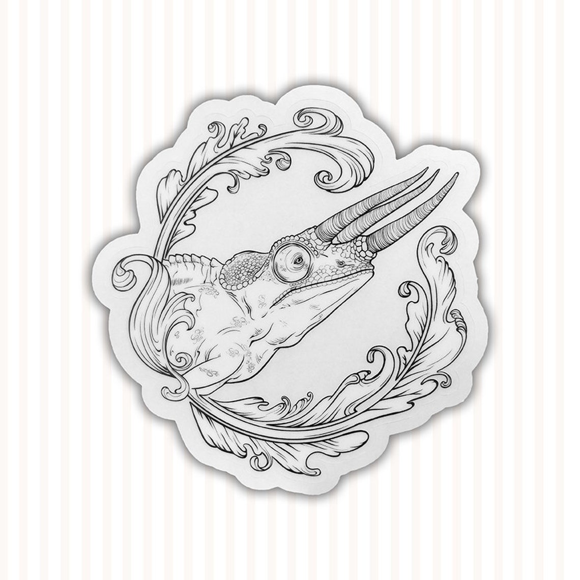 Chameleon Sticker, Chameleon Decal, Jackson Chameleon Sticker ...