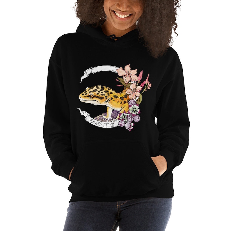 Leopard Gecko Banner Hoodie Cute Lizard Apparel Reptile - Etsy