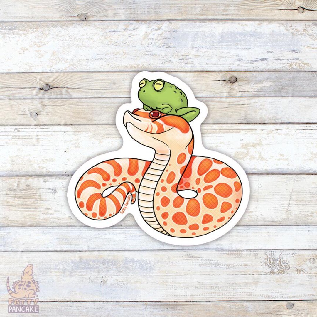 Hognose Snake With Frog Sticker, Vinyl Sticker Gift for Hoggie Reptile ...