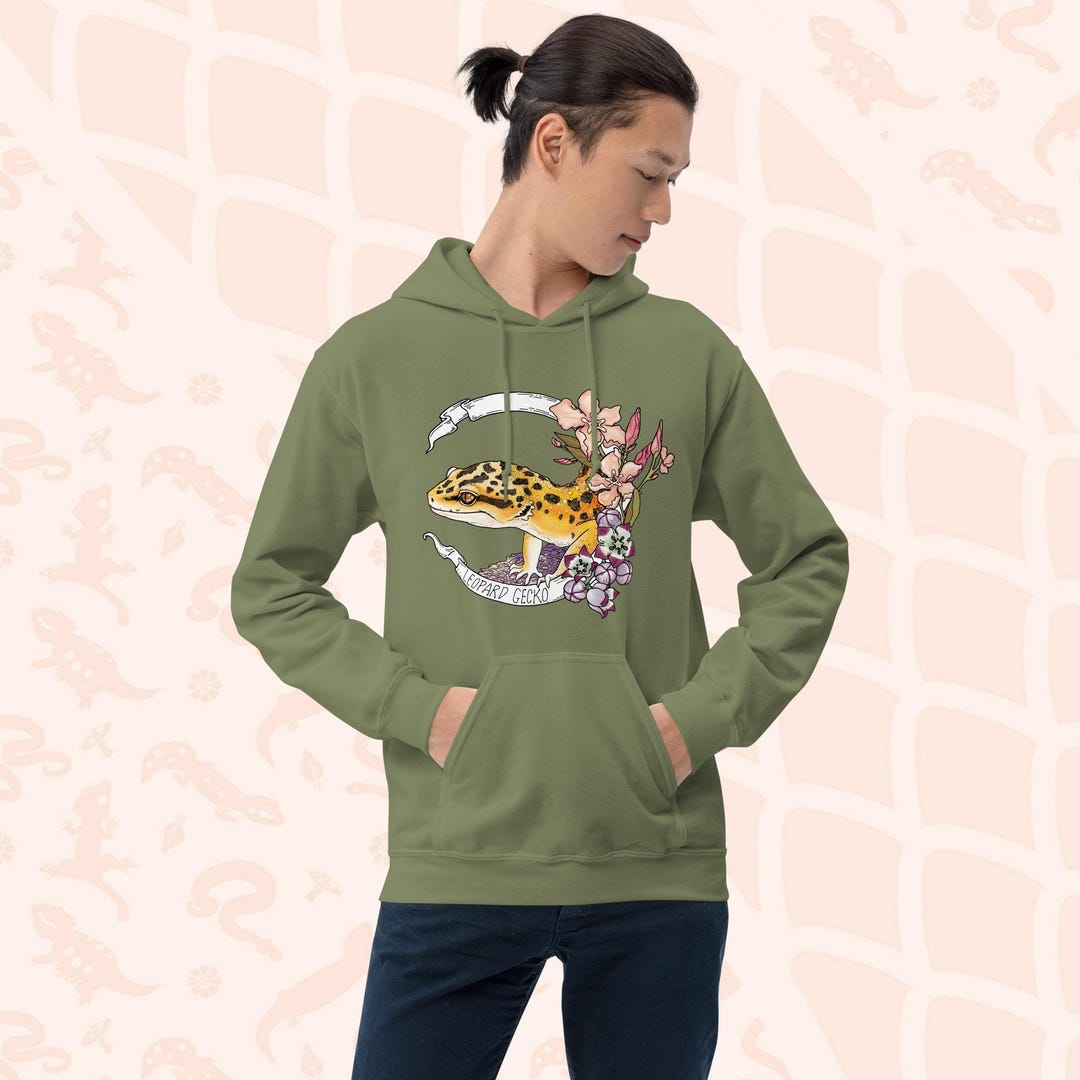 Leopard Gecko Banner Hoodie, Cute Lizard Apparel, Reptile Owner Gift - Etsy