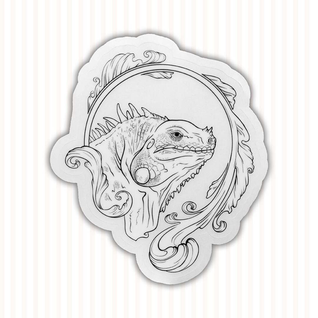 Iguana Sticker, Iguana Decal, Iguana Sticker, Iguana Art, Vinyl Sticker ...