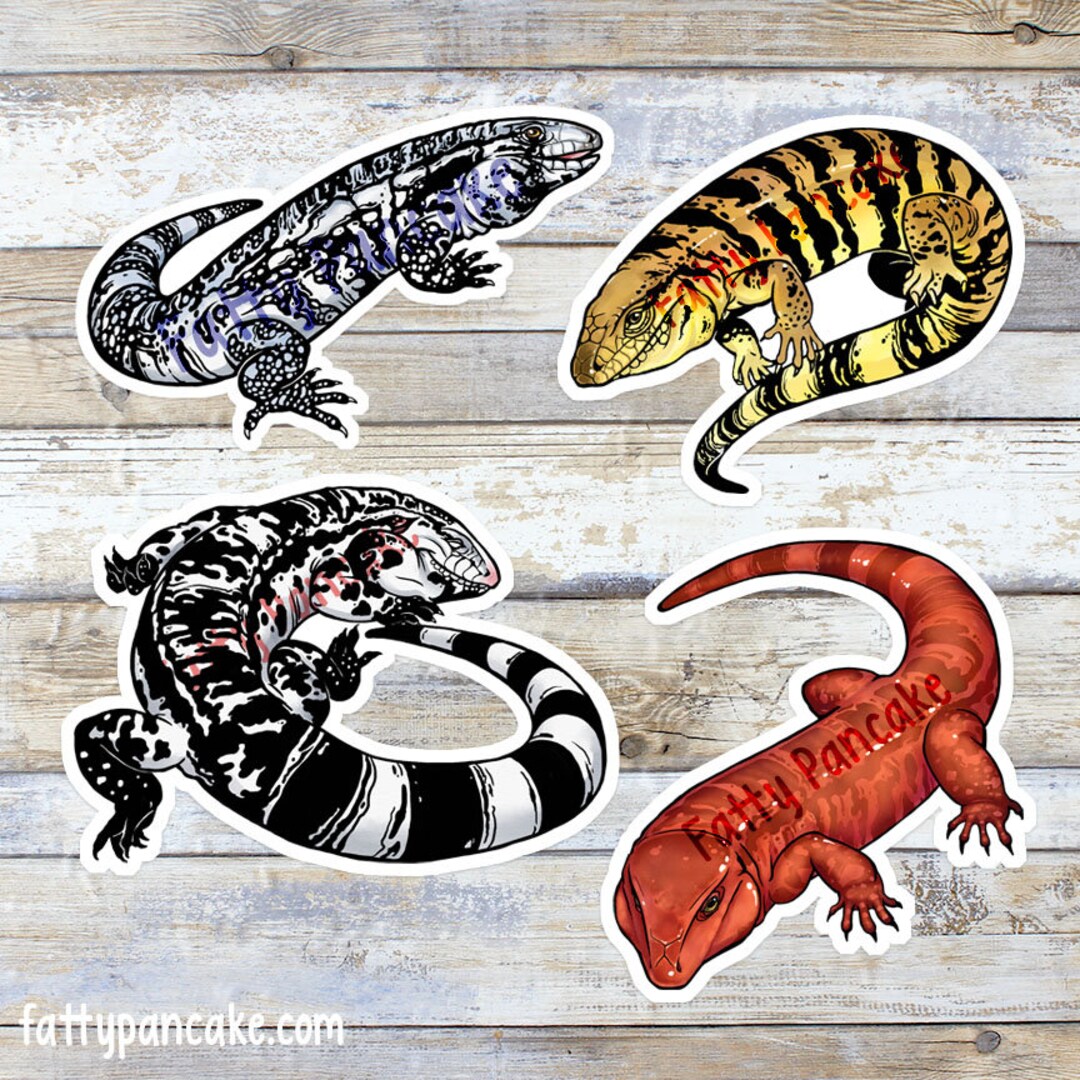 Tegu Vinyl Sticker Pack, Cute Reptile Gift for Lizard Lovers and Owners ...