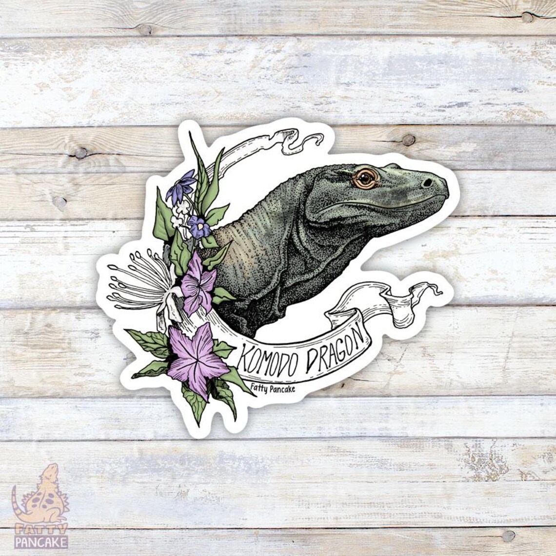 Komodo Dragon Monitor Vinyl Sticker, Gift for Reptile Lovers and Owners ...