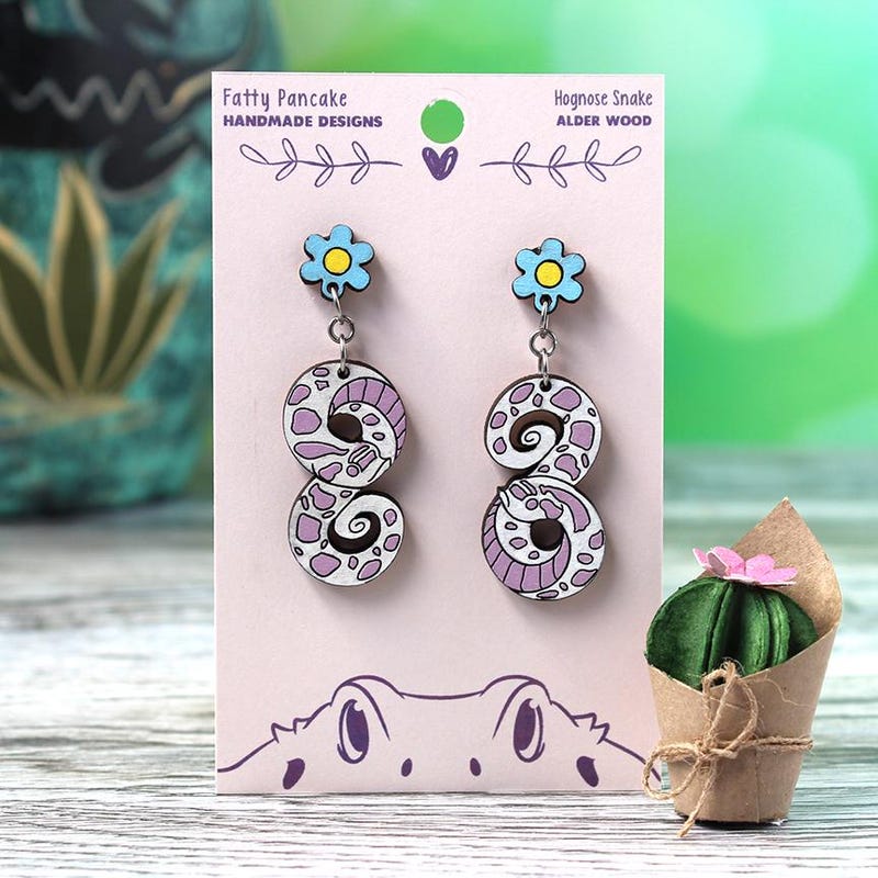 Snake Wooden Earrings - Etsy