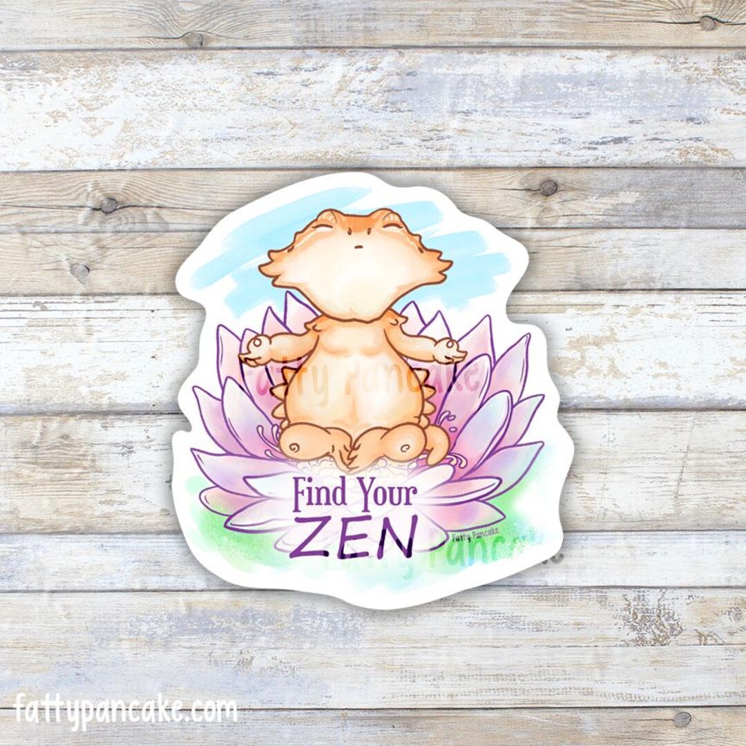 Bearded Dragon Zen Vinyl Sticker, Gift for Reptile Lovers and Owners ...