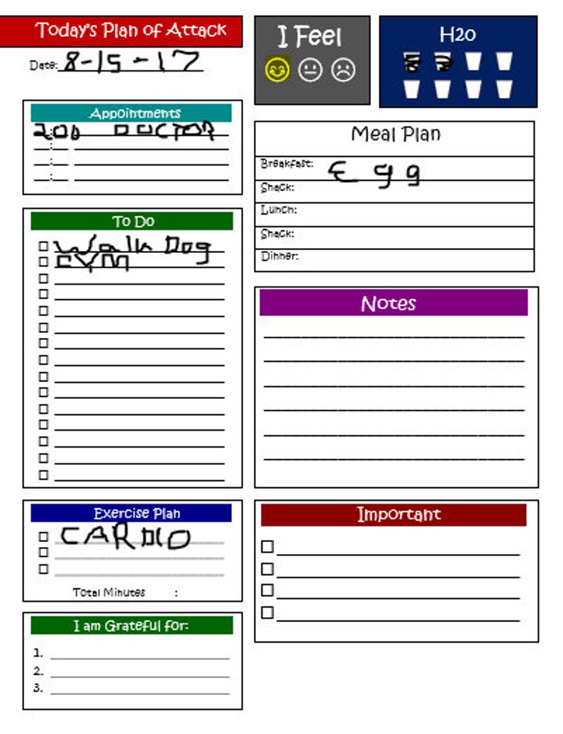 Daily Planner-dark Colors - Etsy