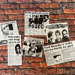6 Pc Ted Bundy Serial Killer Newspaper Clippings - This Item is Not ...