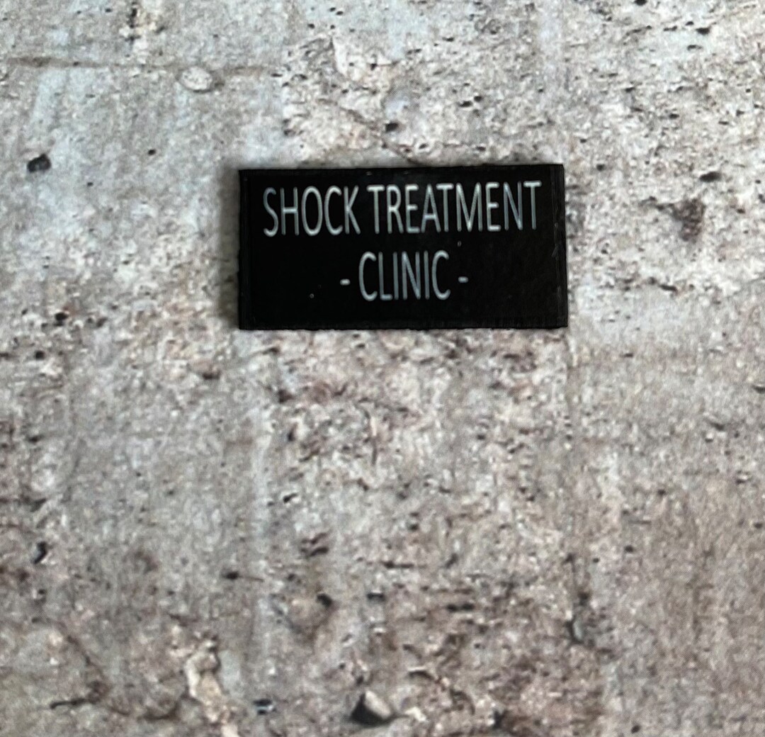 Tiny Wood Shock Treatment Sign - This is Not Life Size. - Etsy