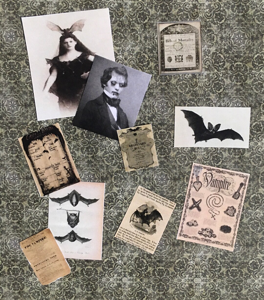 10 Pc Vampire Desk & Wall Clutter this is Not Life Size. - Etsy