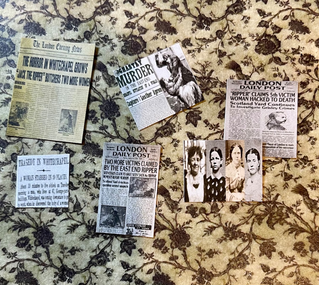 6 Pc Jack the Ripper Newspaper Clippings - This Item is Not Life Size ...