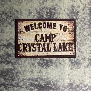 Wooden Welcome to Crystal Lake Sign - This is Not Life Size. - Etsy