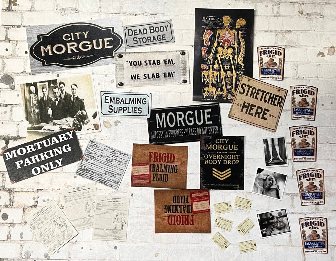 Best Seller - 30 Pcs City Morgue Plus Embalming Crate & Bottle Labels ...