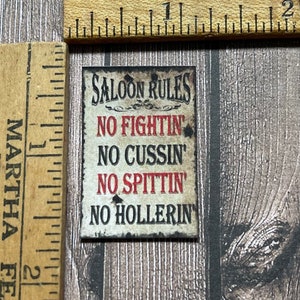 Saloon Rules Poster This is Not Life Size. - Etsy