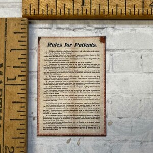 Rules for Patients Poster - This is Not Life Size. - Etsy