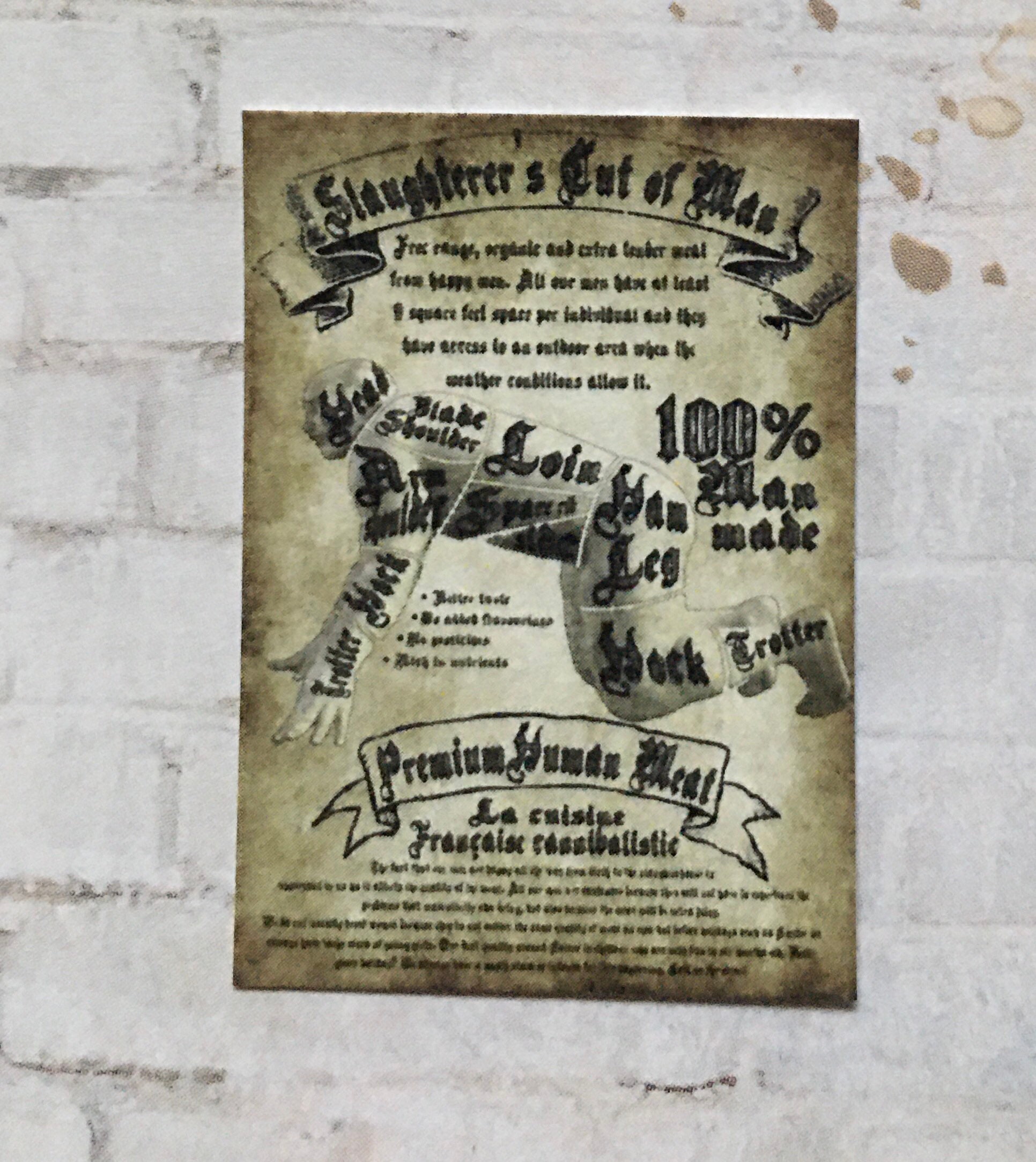 Retiring Human Butcher Meat Chart This is Not Life Size. - Etsy