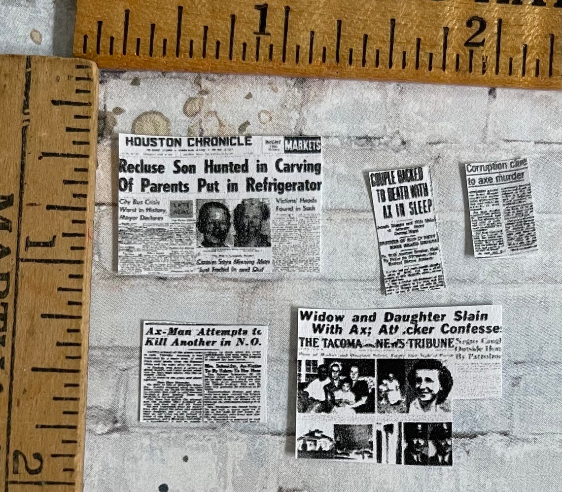 5 Pc Ax Murders Newspaper Clippings - This Item is Not Life Size. - Etsy