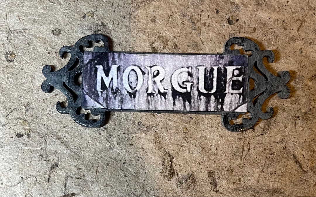 Aged Wood Scrolled Morgue Sign - This is Not Life Size. - Etsy