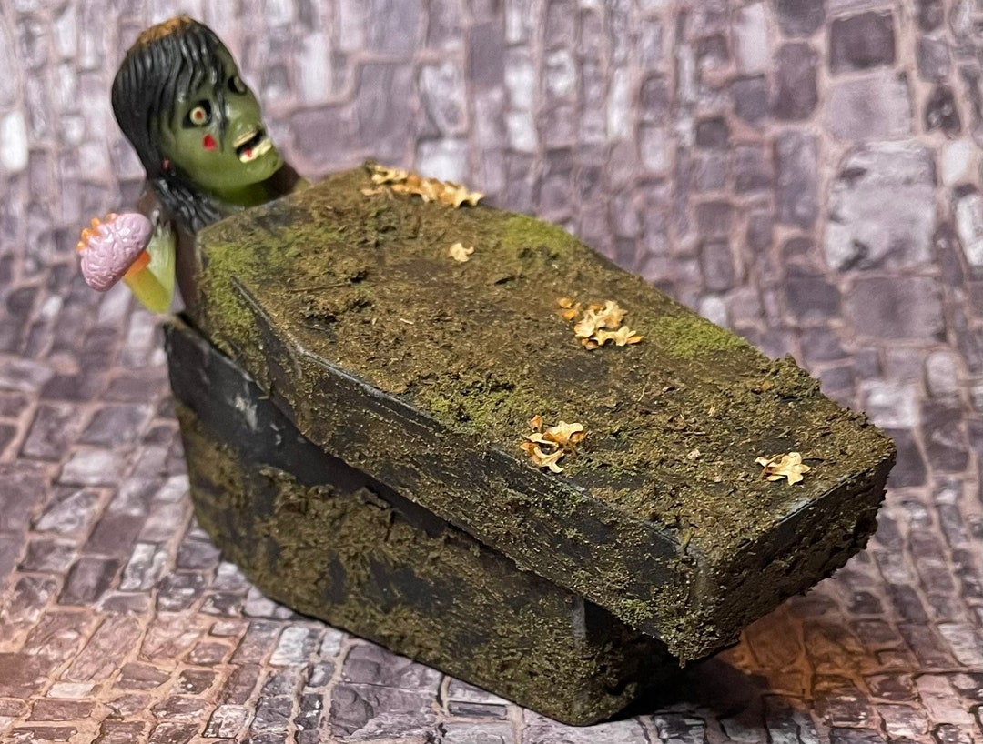 Zombie in Dug up Coffin - This is Not Life Size. Coffin Does Not Open ...