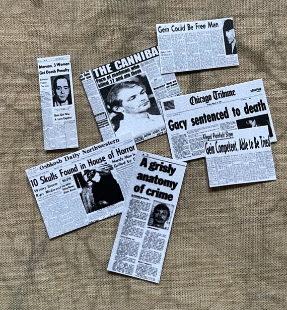 7 Pc Serial Killer Newspaper Clippings These Are NOT Life | Etsy