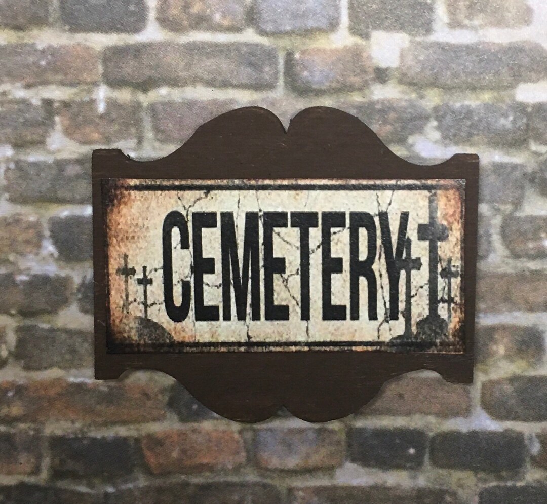 Painted Wood Cemetery Sign This is Not Life Size. - Etsy