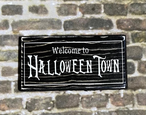 Best Seller Wood Halloween Town Sign This is Not Life - Etsy