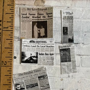 Retiring 5 Pc Zombie & Apocalypse Newspaper Clippings This Item is Not ...