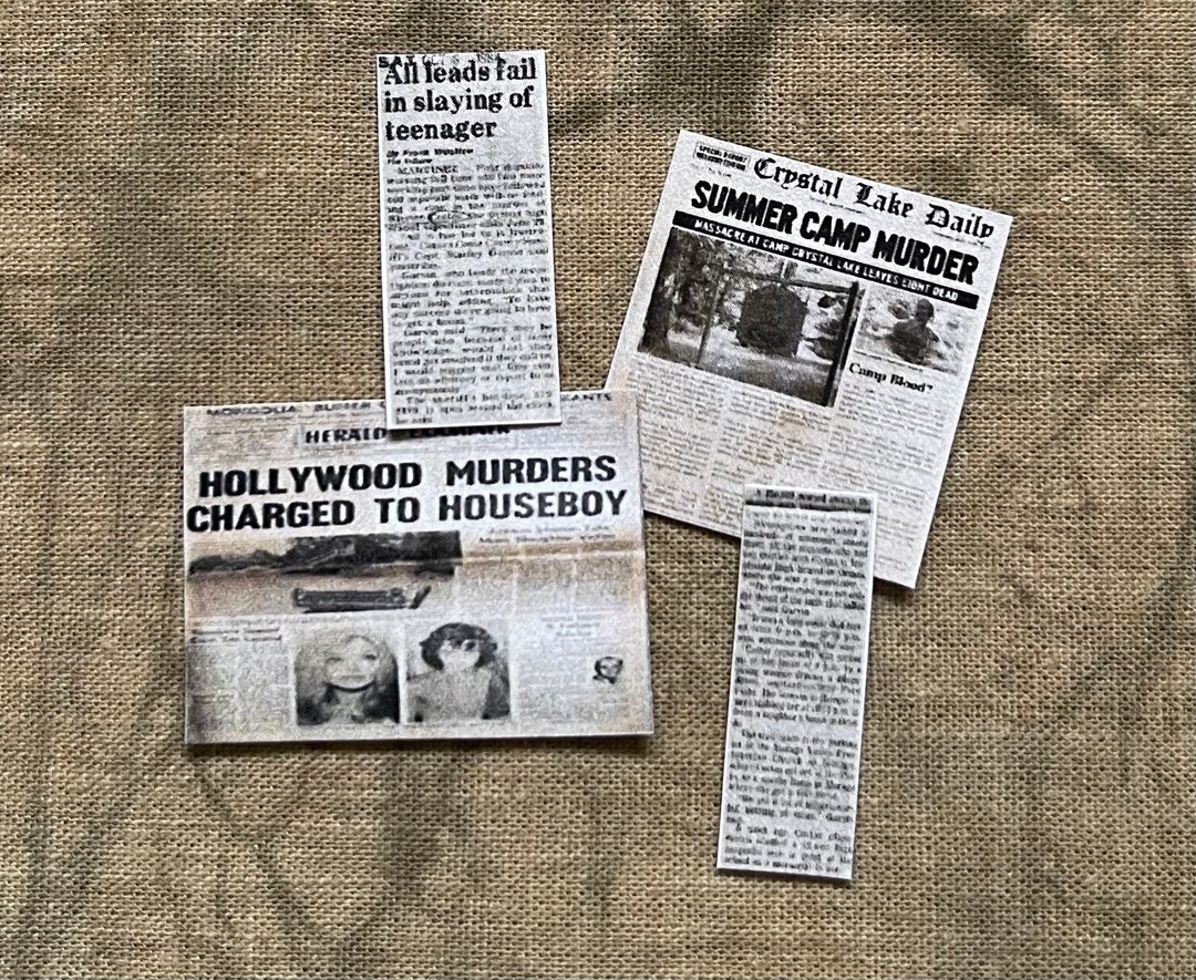 4 Pc Murder Newspaper Clippings - This is Not Life Size. - Etsy