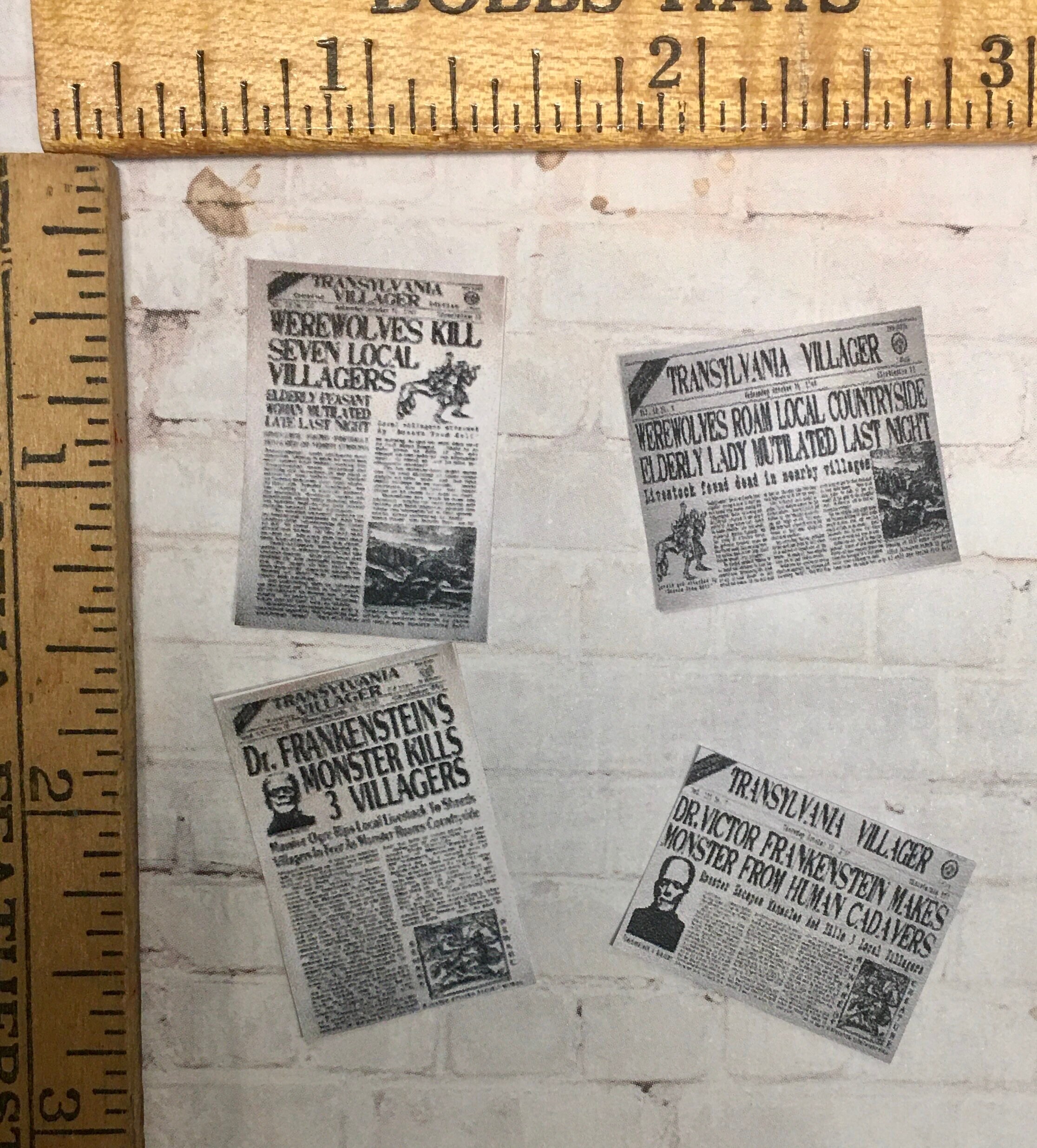 Retiring - 4 Pc Werewolf & Frankenstein Newspaper Clippings - This Item ...