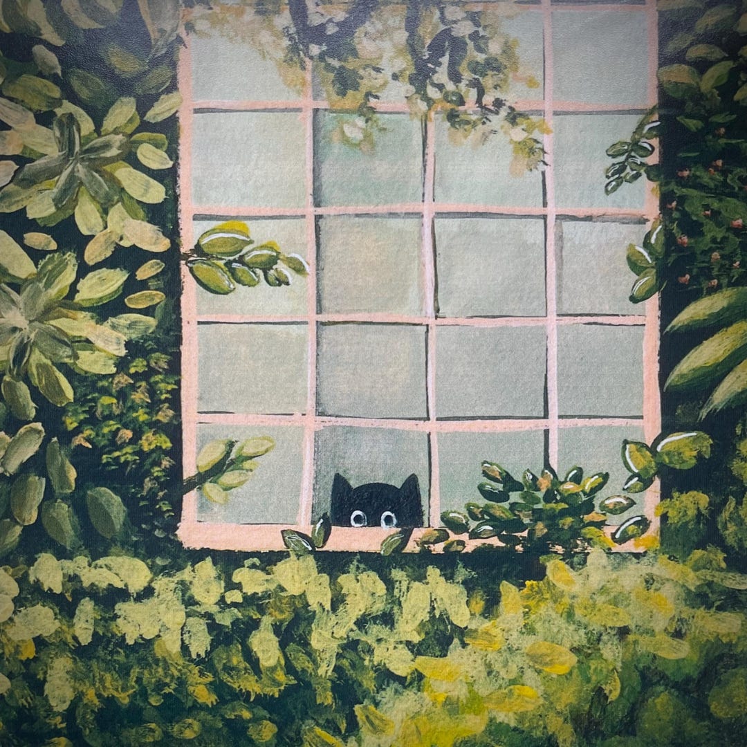 Peeking Harold (print) - 5x7 In. Unframed "studio Ghibli" Inspired ...