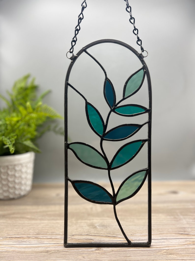 Stained Glass Fern-christmas Gift-stained Glass Panel-plants-gift for ...