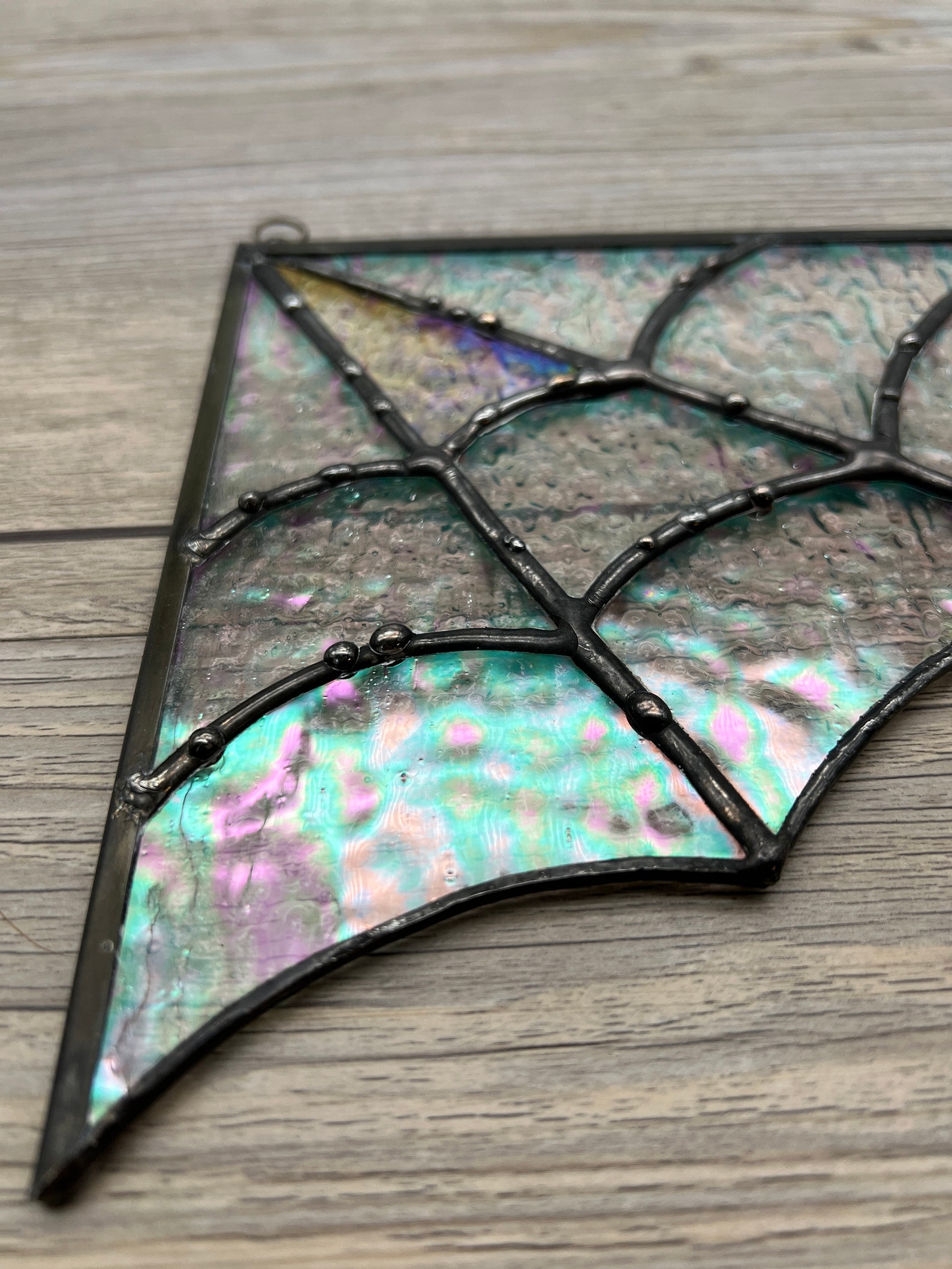 Stained Glass Spiderweb-halloween Decor-spider-made to Order-home Decor ...