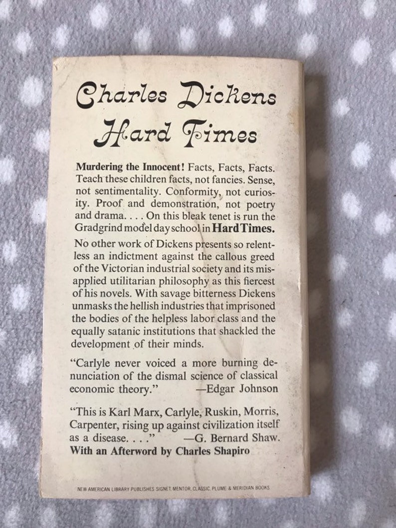 Vintage 1970s Signet Classics Paperback Edition of Hard Times by ...