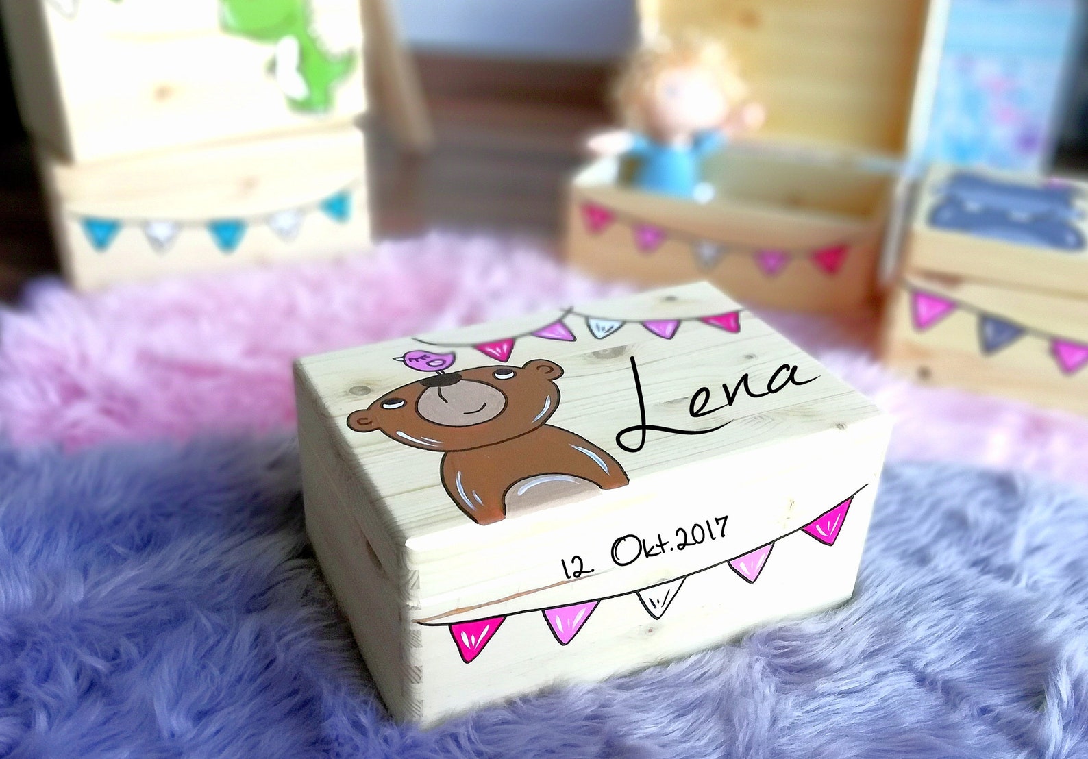 Memory Box, Memory Box, Toy Box, Game Box, Wooden Box With Name ...