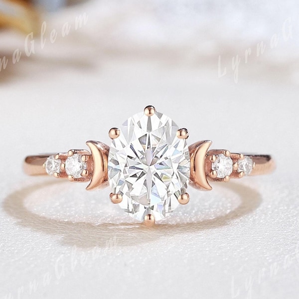 Moon Engagement Ring - Etsy