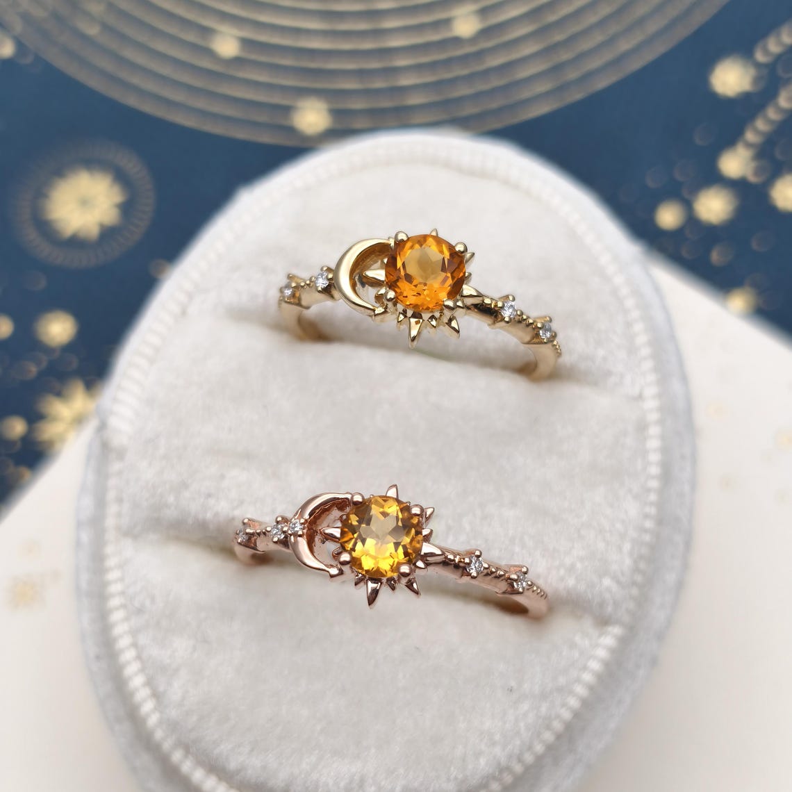 Sun And Moon Engagement Ring