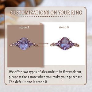 Oval Firework Cut Alexandrite Engagement Ring Rose Gold Amethyst ...