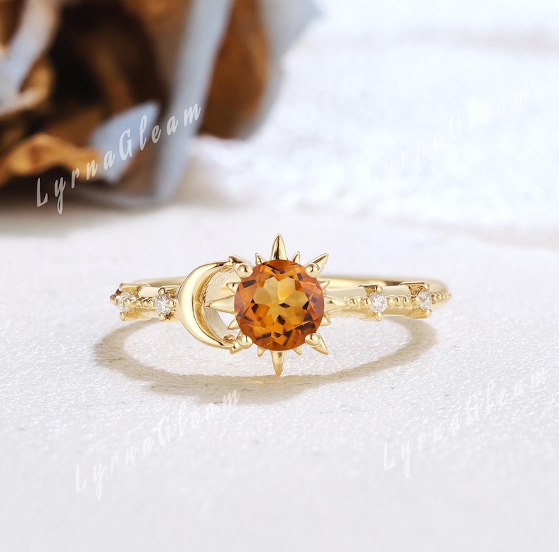 Sun And Moon Engagement Ring