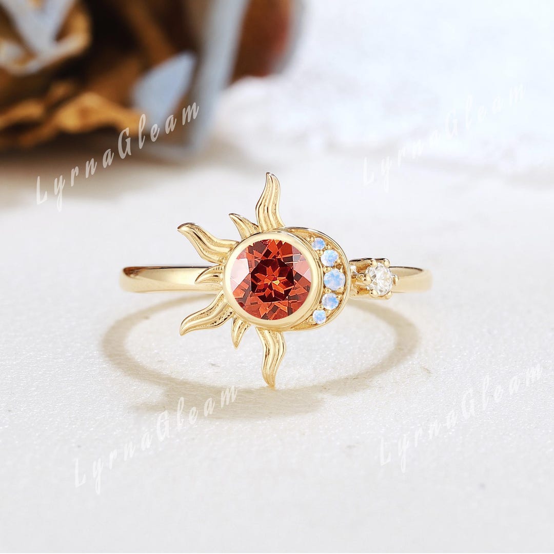 Sun And Moon Engagement Ring