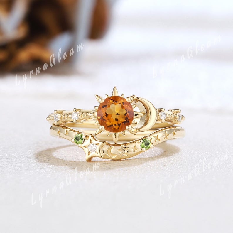 Sun And Moon Engagement Ring