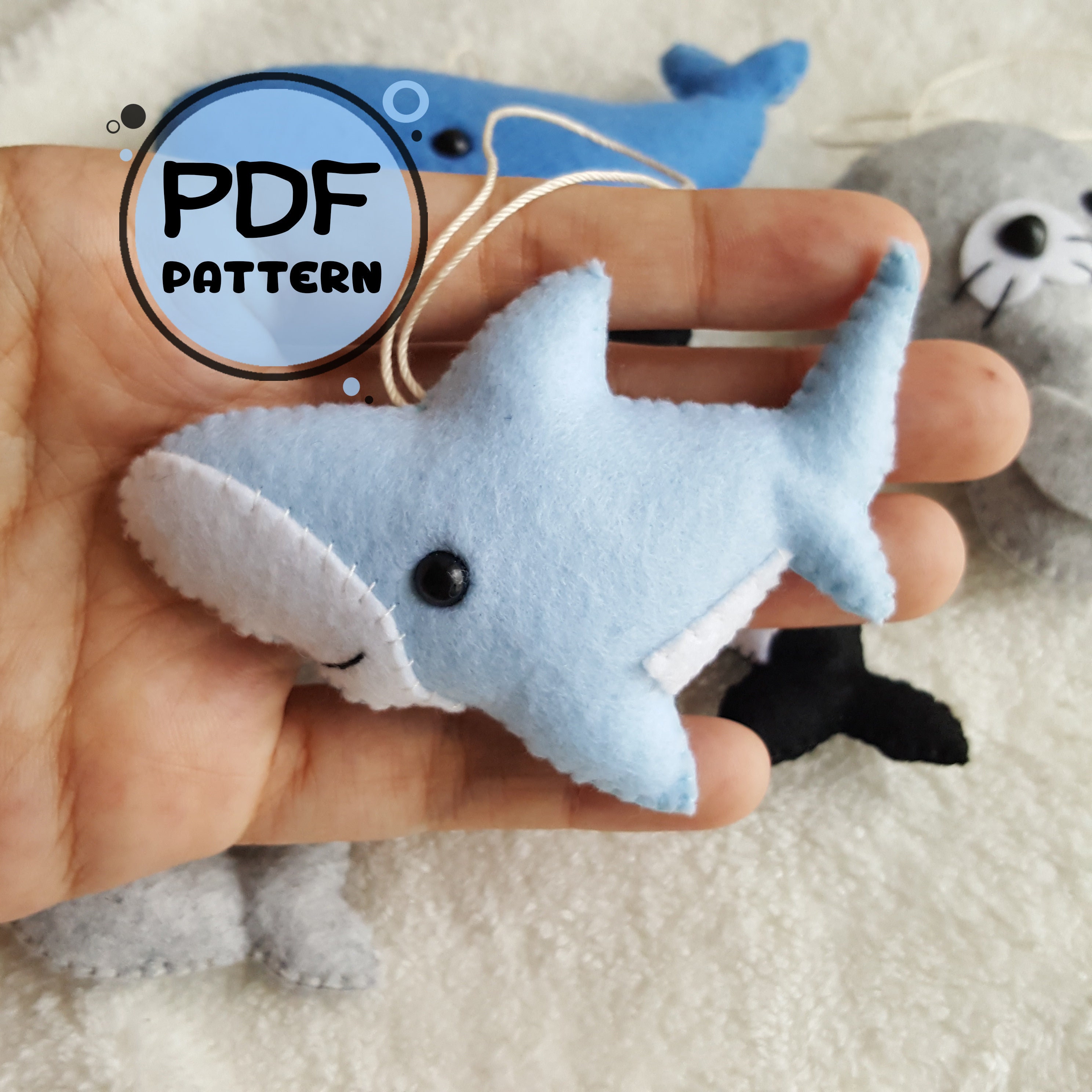 Shark Felt PDF Pattern, Animal PDF Tutorial, Easy Diy, Cute Pdf Pattern ...