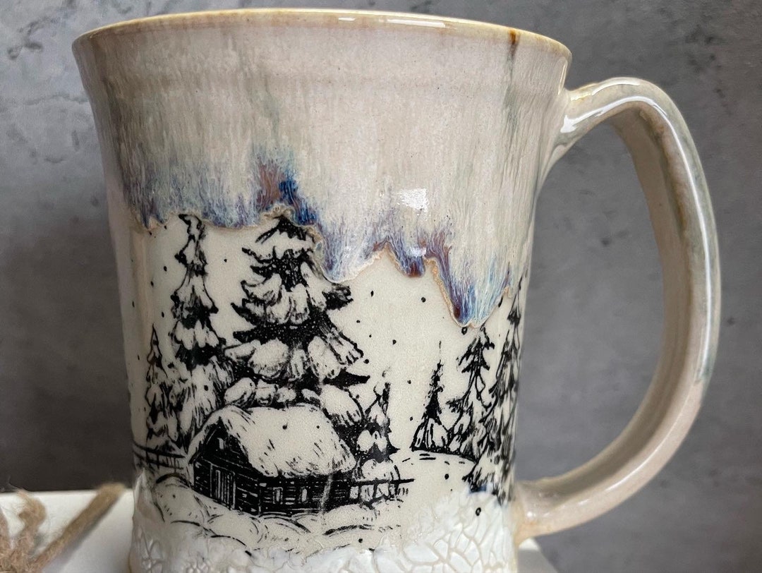 Iron Lustre Mountain Cabin/ TLC Pottery Ceramic Stoneware - Etsy