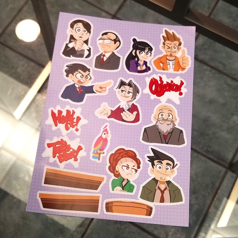 Ace Attorney Sticker Sheet - Etsy